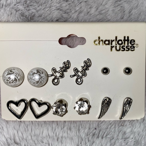 Charlotte Russe | Accessories | Silver Charlotte Russe 6 Piece Earring ...
